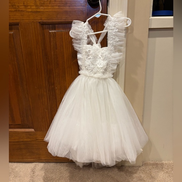 Before and Ever | Dresses | Before And Ever White Lace Flower Girl ...